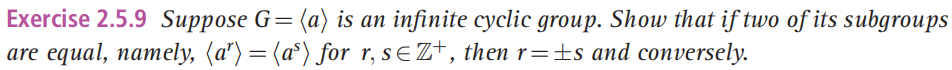 Solved suppose G= is an infinite cyclic group, show that | Chegg.com