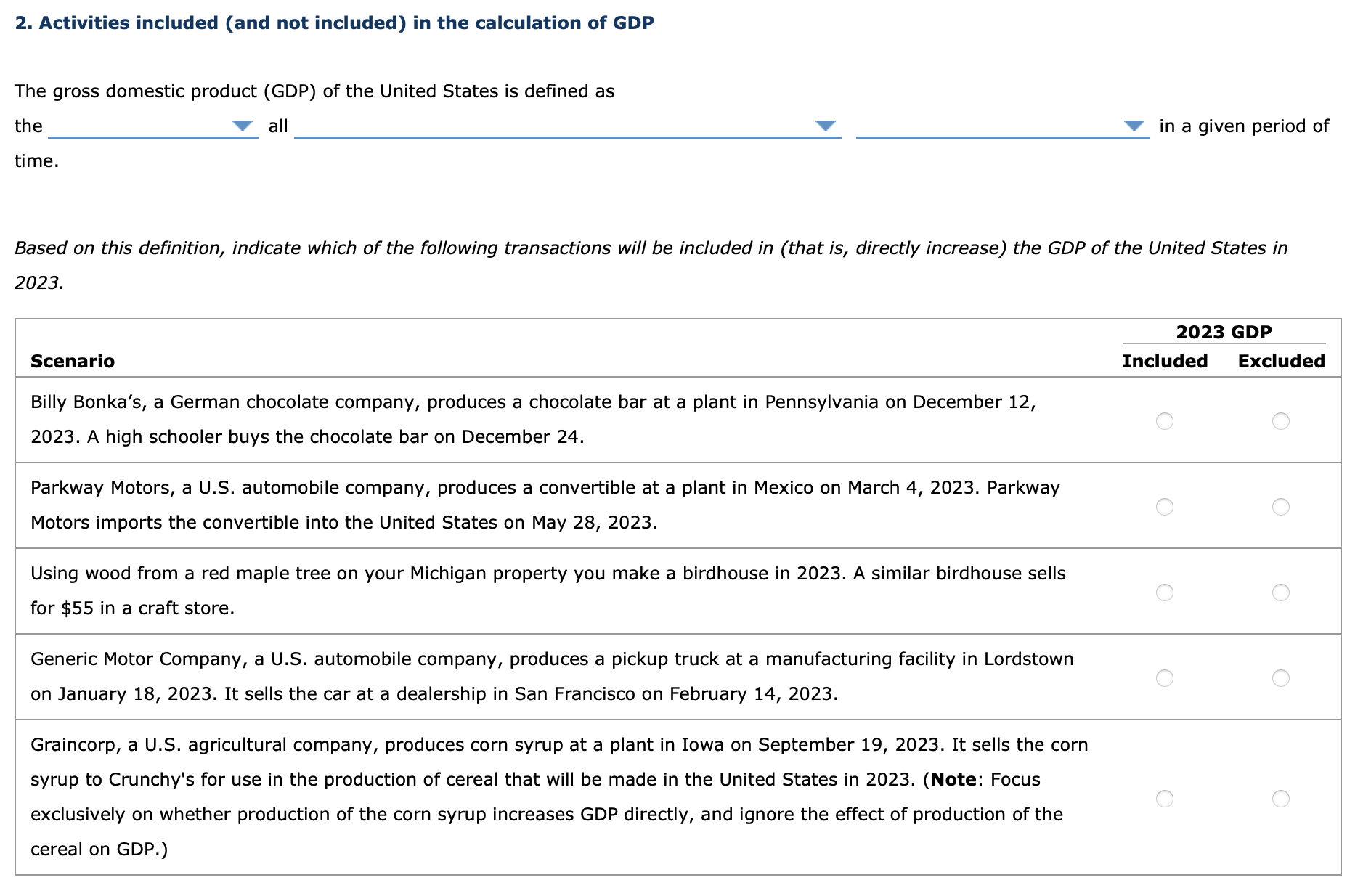 Solved Based on this definition, indicate which of the | Chegg.com