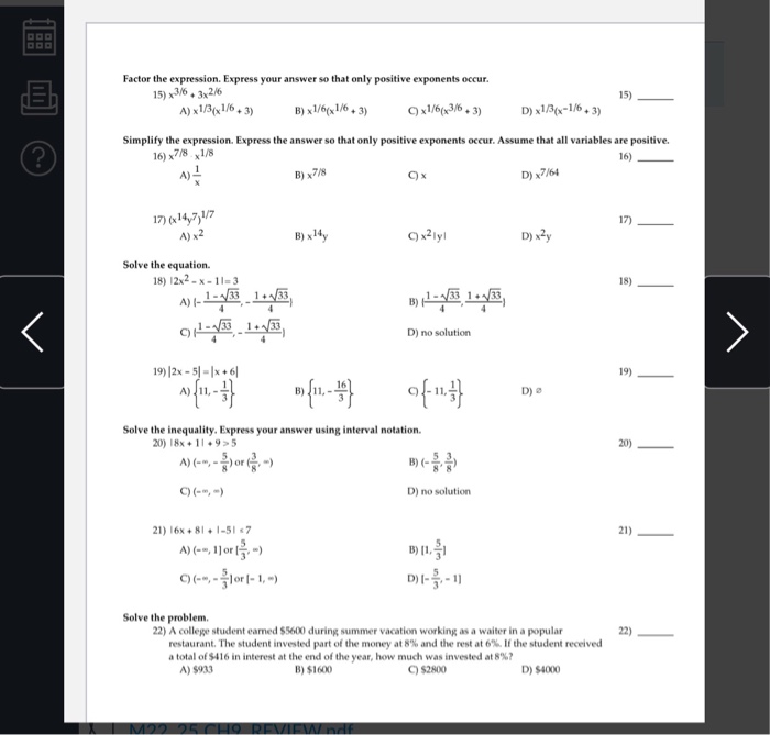Solved 33) Parallel to the line 7x+6y 110; containing the | Chegg.com