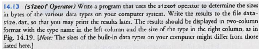Solved 14.13 (sizeof Operator) Write a program that uses the | Chegg.com
