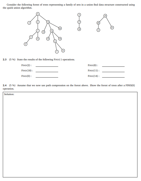 Solved Consider the following forest of trees representing a | Chegg.com