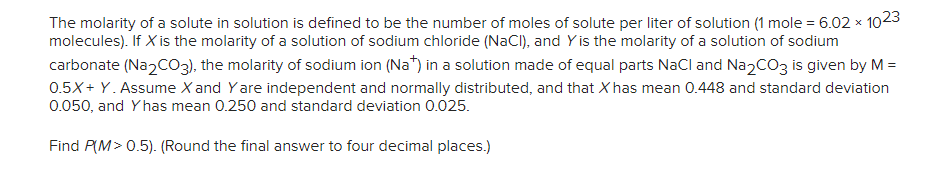 Solved The molarity of a solute in solution is defined to be | Chegg.com