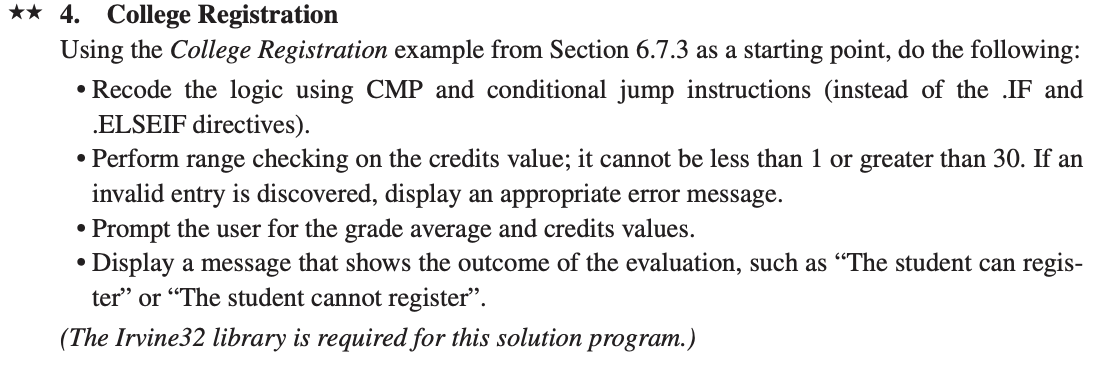 Solved 4. College Registration Using the College | Chegg.com