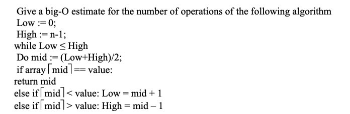 Solved Give a big-O estimate for the number of operations of | Chegg.com