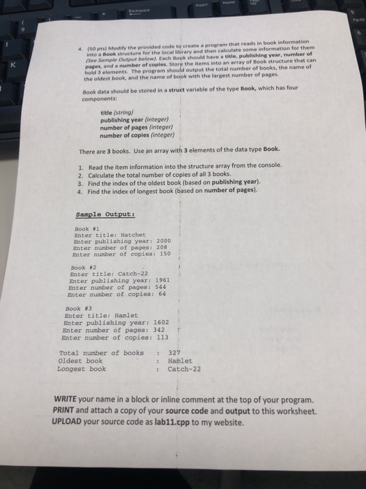 Solved Insert (50 pts) Modify the provided code to create a | Chegg.com