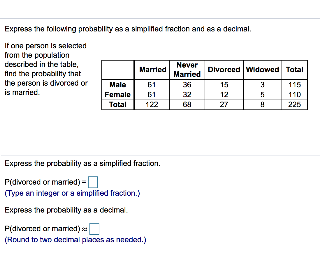 Solved Express the following probability as a simplified | Chegg.com