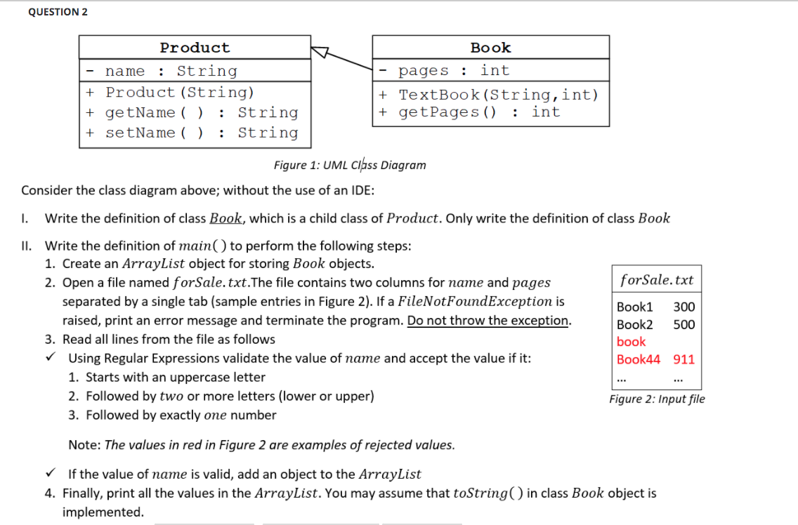 Solved QUESTION 2 Product name : String + Product (String) + | Chegg.com