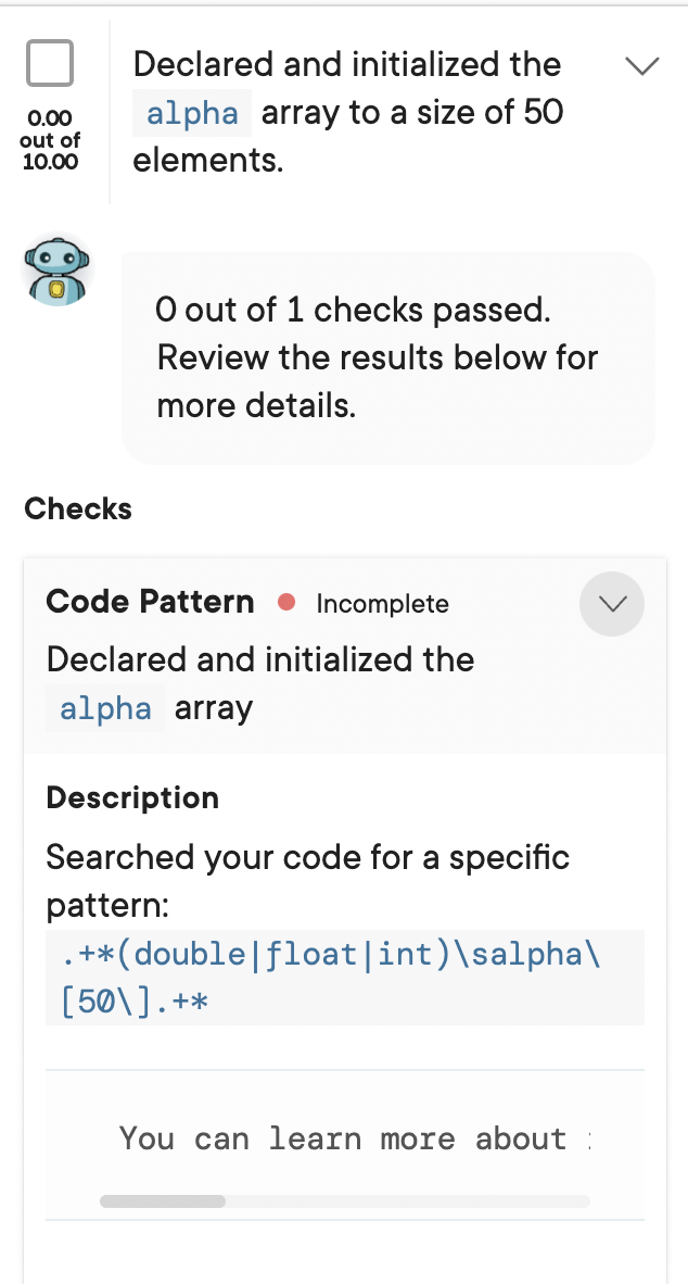 Solved Write A C Program That Declares An Array Alpha Of 