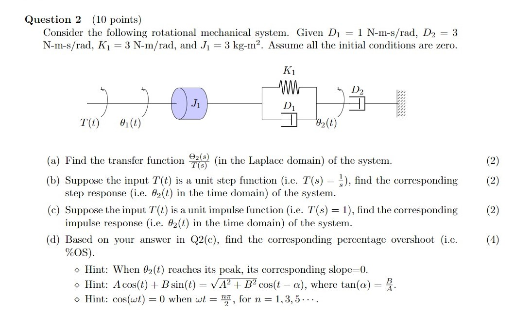 Solved Question 2 (10 points) Consider the following | Chegg.com