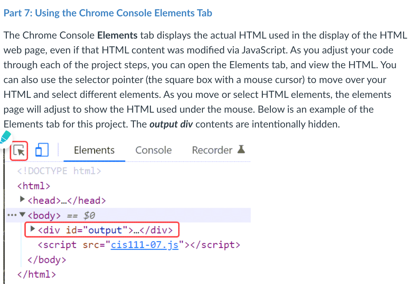 Part 0: Reloading The Web Page After Changes; Outline | Chegg.com