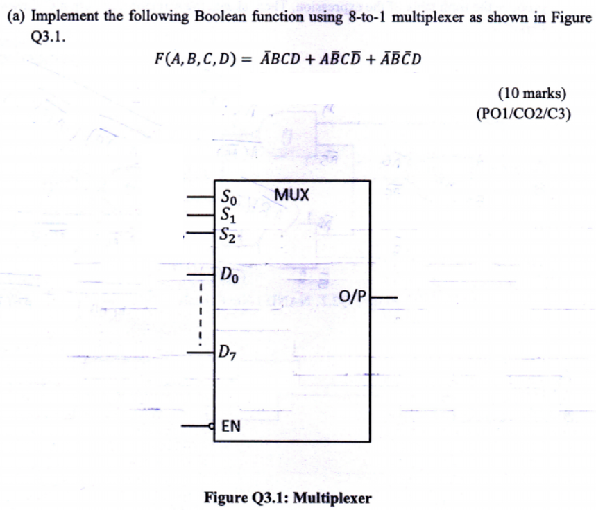 Solved (a) Implement the following Boolean function using | Chegg.com
