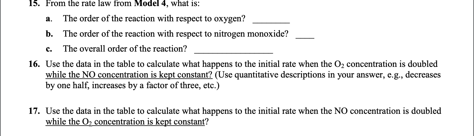 Solved Model 5 Method Of Initial Rates • In This Method