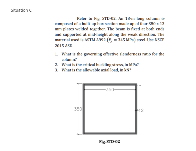 Solved Refer to Fig. STD-02. An 18-m long column is composed | Chegg.com