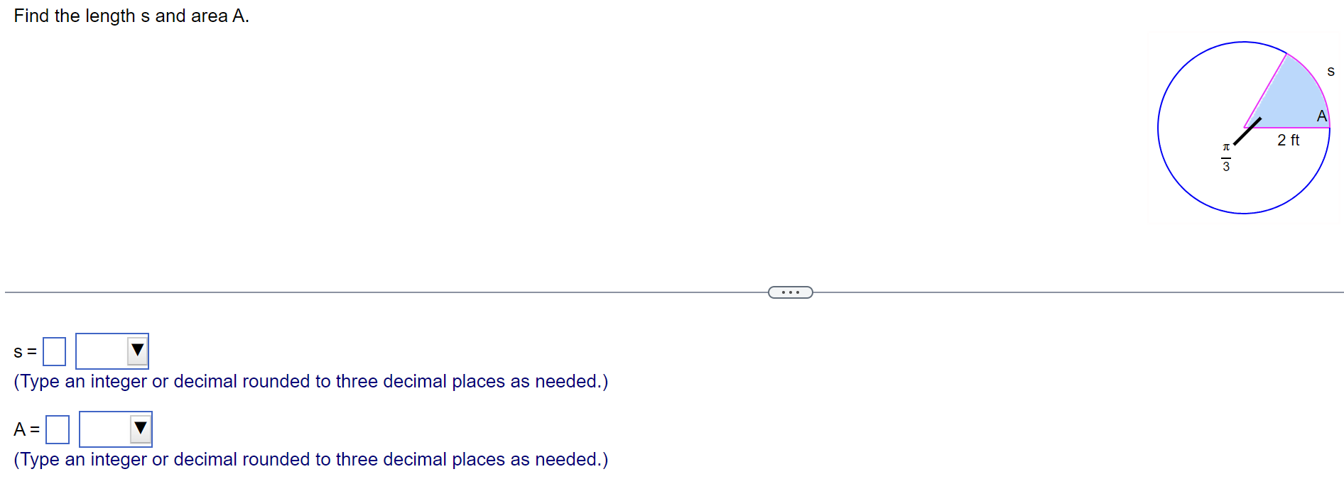 Solved Find the length s and area A. s= (Type an integer or | Chegg.com