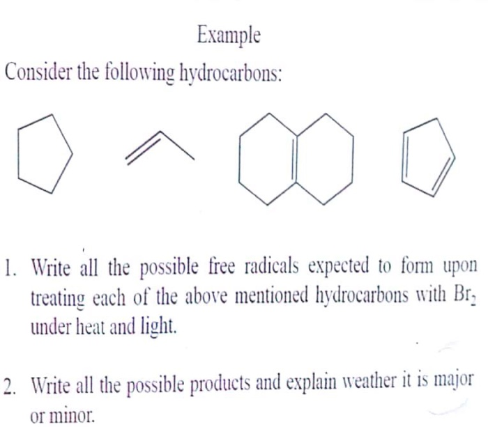 Solved Example Consider the following hydrocarbons: 1. Write | Chegg.com