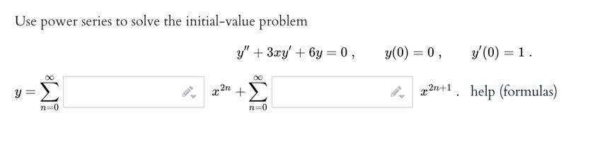 Solved Use power series to solve the initial-value problem | Chegg.com