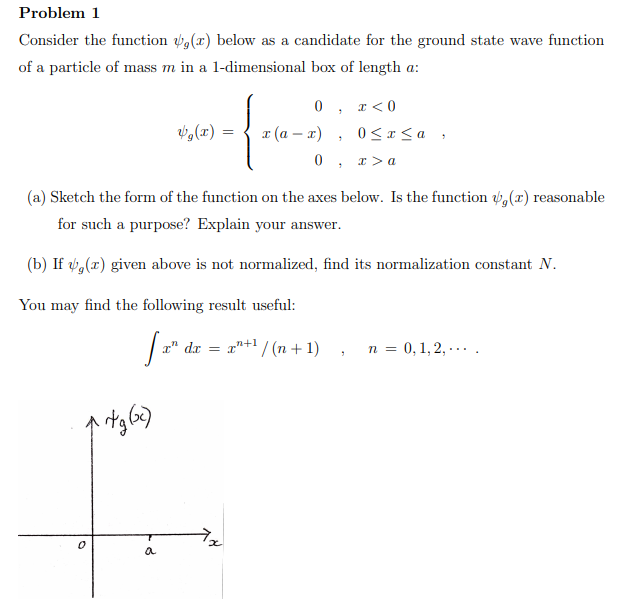 Solved Problem 1 Consider the function (1) below as a | Chegg.com