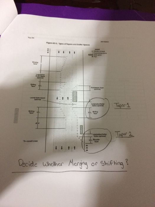 1) Table 6C-3. Taper Length Criteria for Temporary | Chegg.com