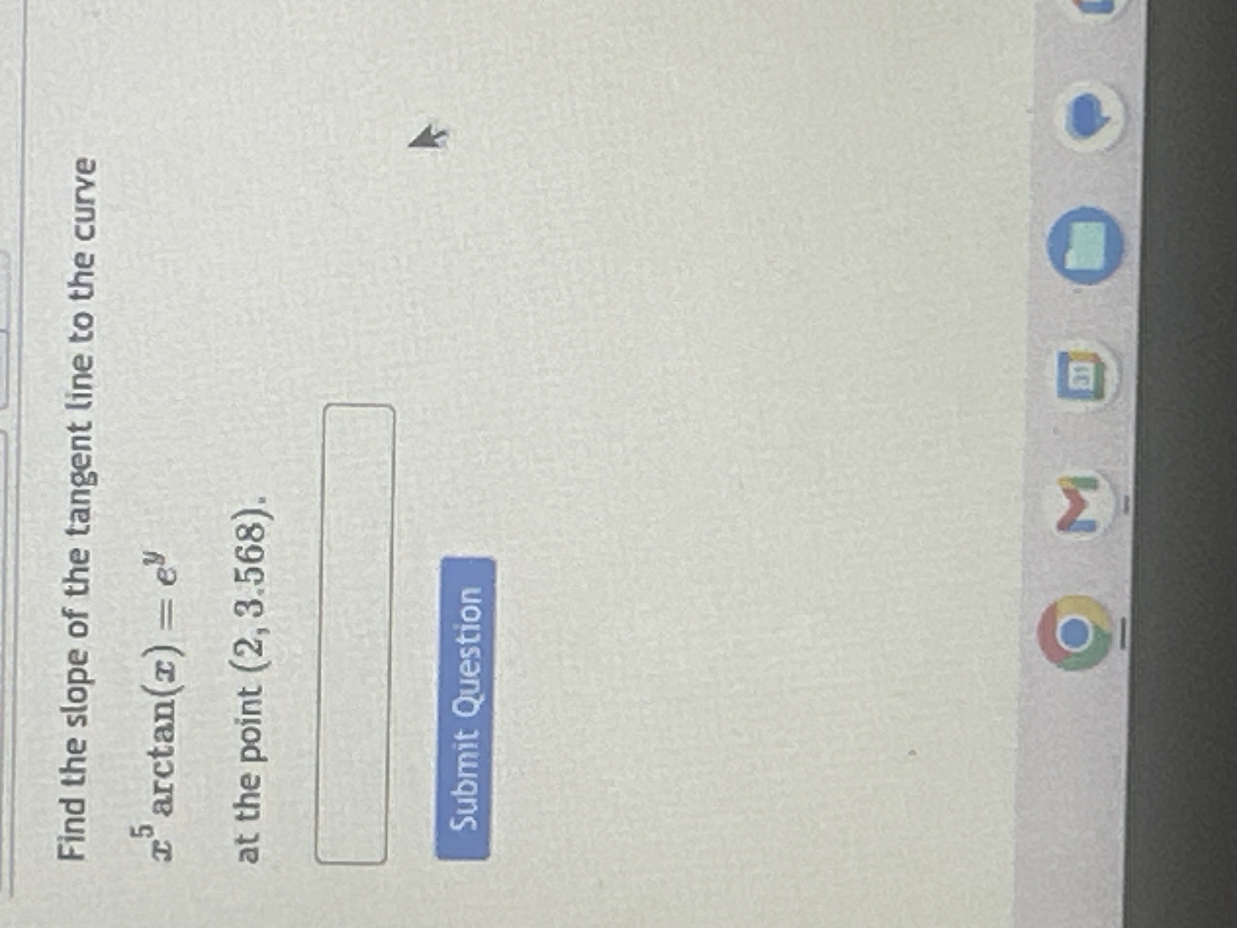 Solved Find the slope of the tangent line to the | Chegg.com