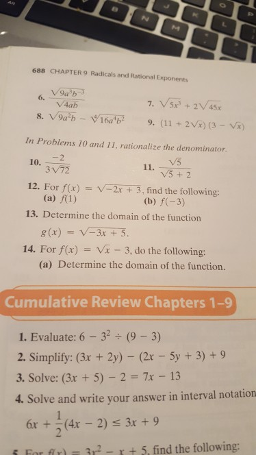 Solved 688 CHAPTER 9 Radicals and Rational Exponents 6. In | Chegg.com