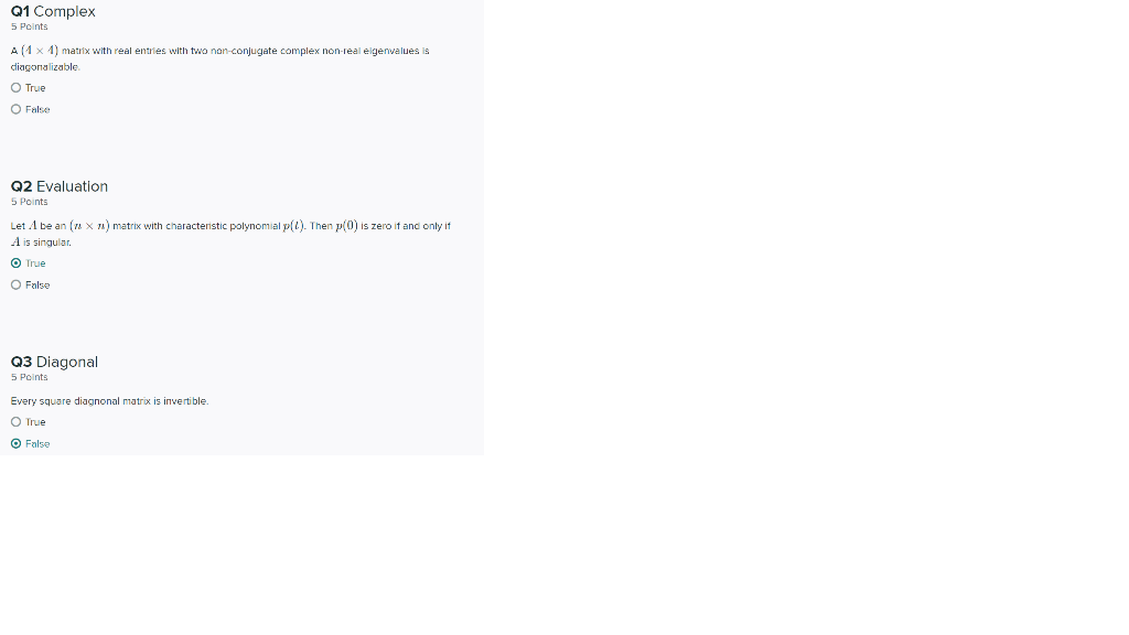 Solved Q1 Complex 5 Points A(1x1) matrix with real entries | Chegg.com
