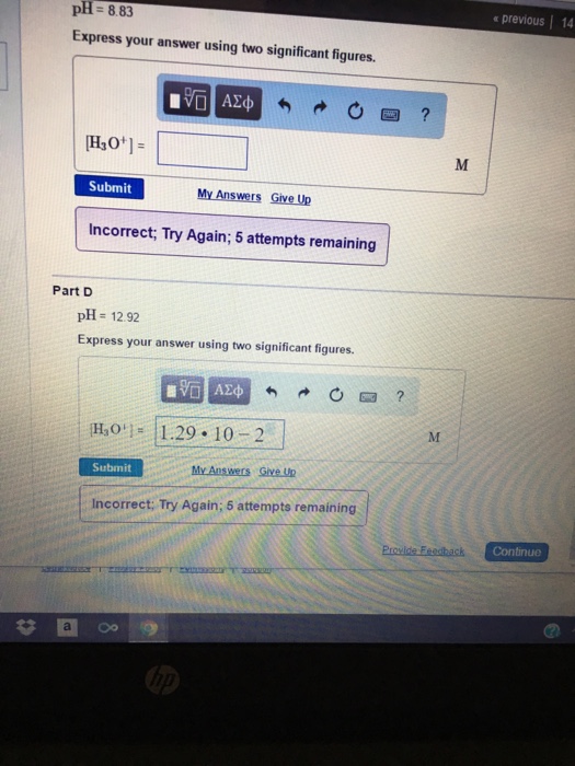 Solved Part B pH 3.88 Express your answer using two | Chegg.com