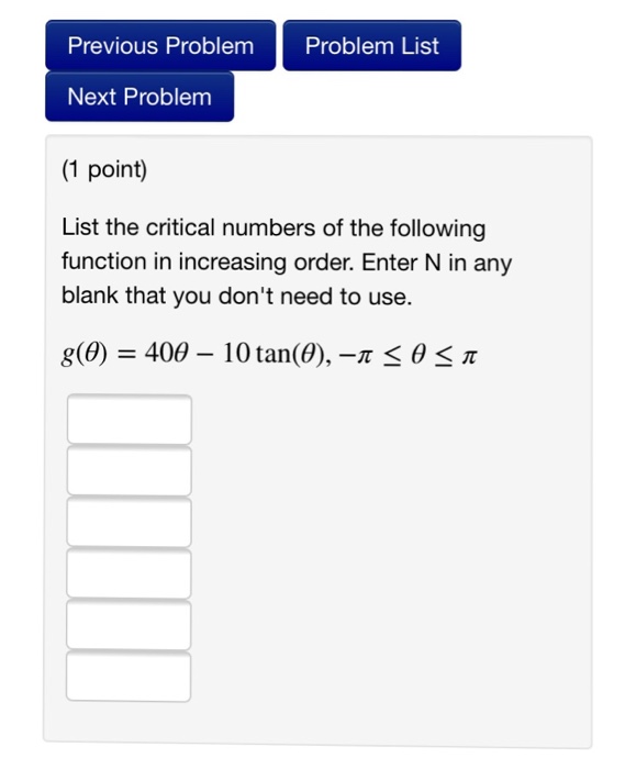 Solved Previous Problem Problem List Next Problem (1 point) | Chegg.com