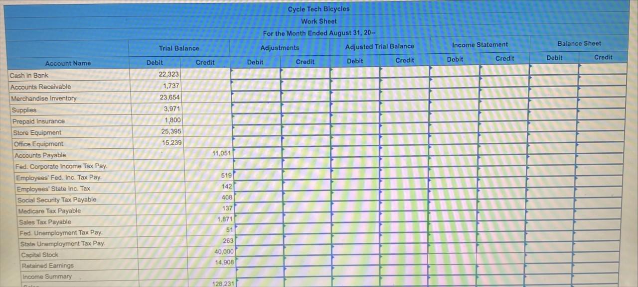 Problem 18-7 Completing a Ten-Column Work Sheet The | Chegg.com