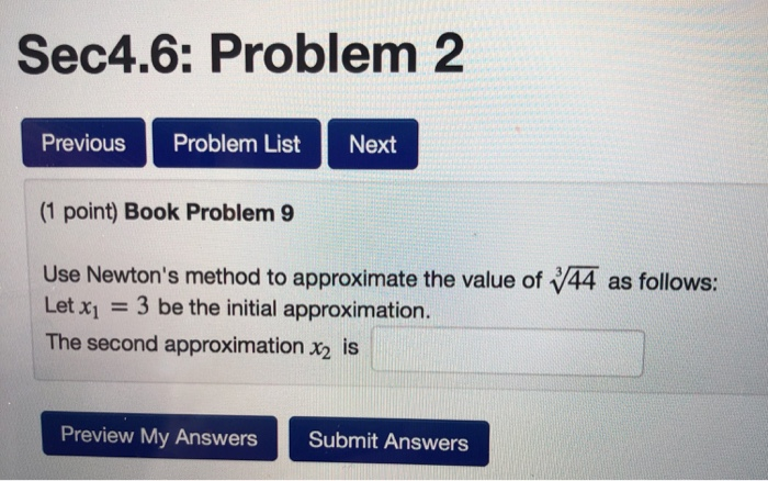 Solved Sec4.6: Problem 1 Previous Problem List Next (1 | Chegg.com
