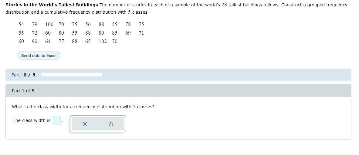 Solved Stories in the World's Tallest Buildings The number | Chegg.com