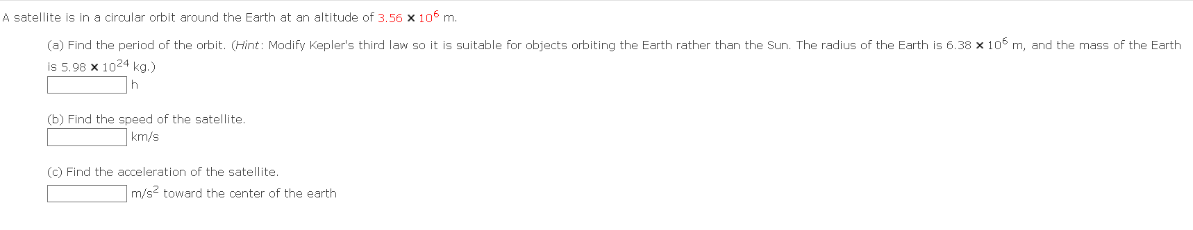 Solved Satellite Is In A Circular Orbit Around The Earth At