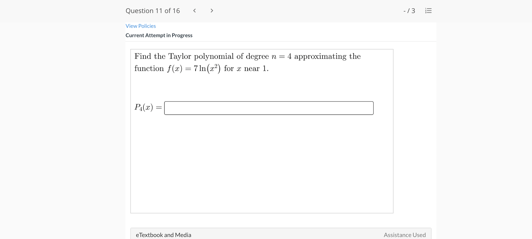 Solved Question 11 of 16 -73 View Policies Current Attempt | Chegg.com