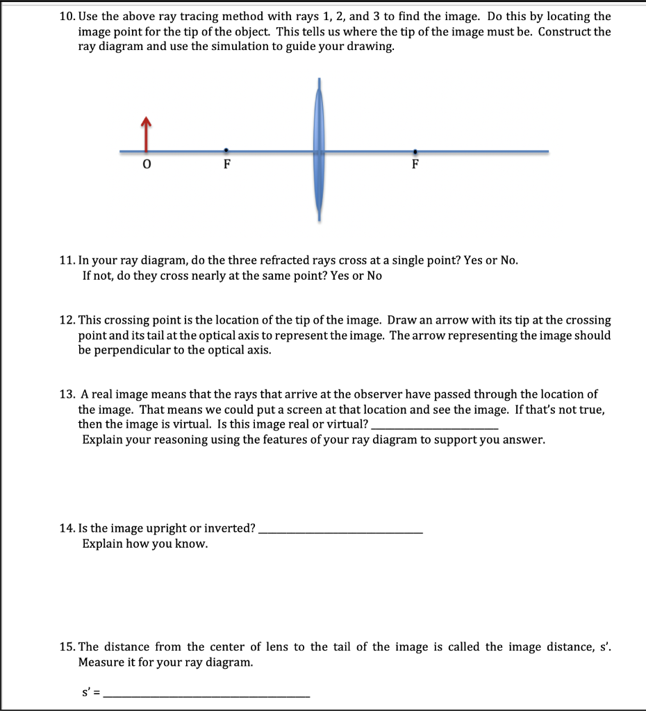 Solved 10. Use the above ray tracing method with rays 1, 2, | Chegg.com
