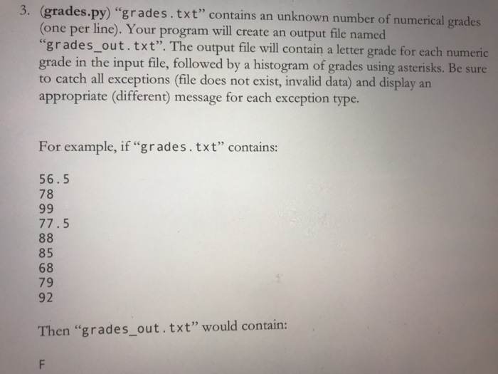 Solved 3. (grades.py) "grades.txt" contains an unknown | Chegg.com