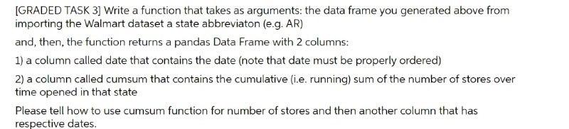 Solved [GRADED TASK 3] Write a function that takes as | Chegg.com