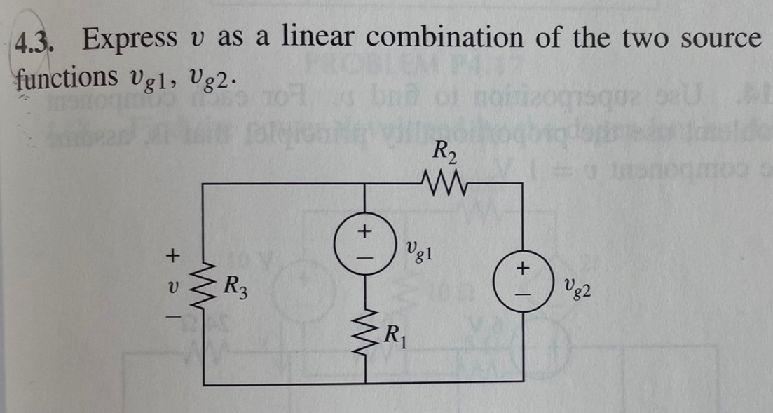 Solved 4.3. ﻿Express v ﻿as a linear combination of the two | Chegg.com