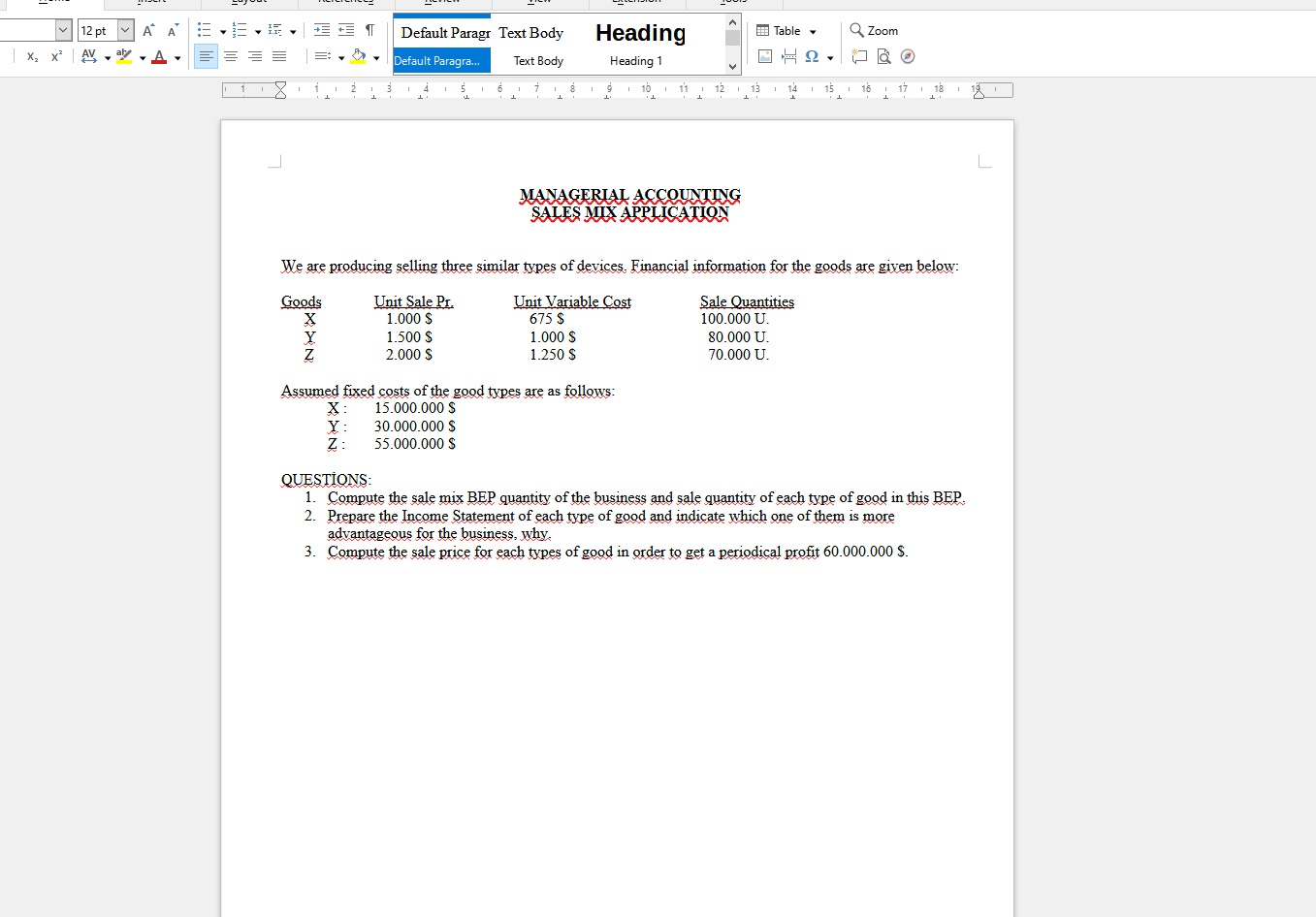 Solved MANAGERLAL ACCOUNTING SALES MIX APPLICATION We are | Chegg.com