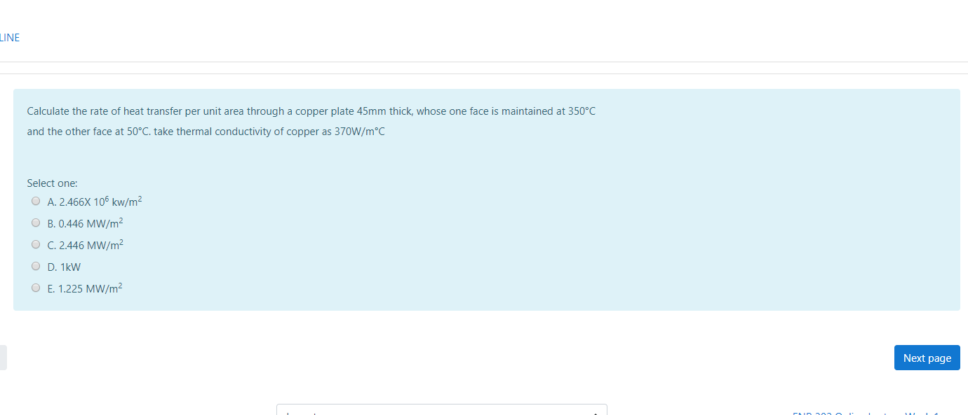 Solved Line Calculate The Rate Of Heat Transfer Per Unit Chegg