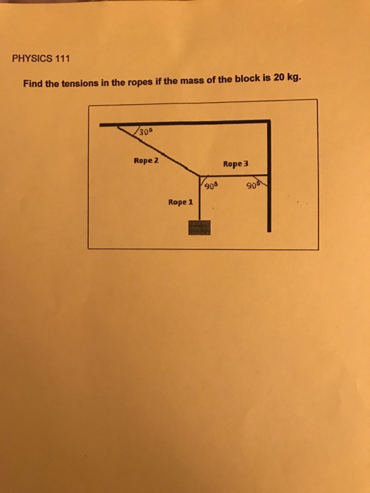 Solved PHYSICS 111 Find the tensions in the ropes if the | Chegg.com