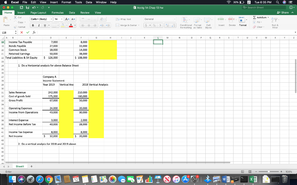 Solved Excel File Edit View Insert Format Tools Data Window | Chegg.com