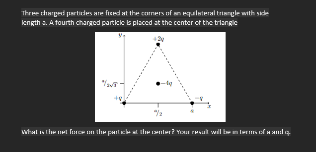 Solved Three charged particles are fixed at the corners of | Chegg.com