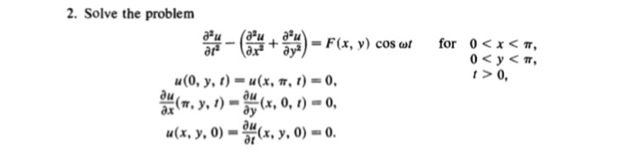 Solved Solve the problem partial differential^2 u/partial | Chegg.com