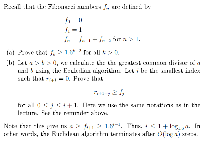 Solved Recall that the Fibonacci numbers fn are defined by | Chegg.com