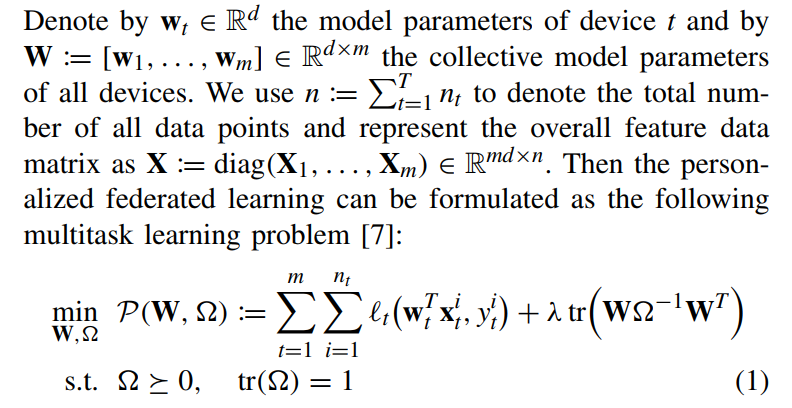 Denote by w, e Rd the model parameters of device t | Chegg.com