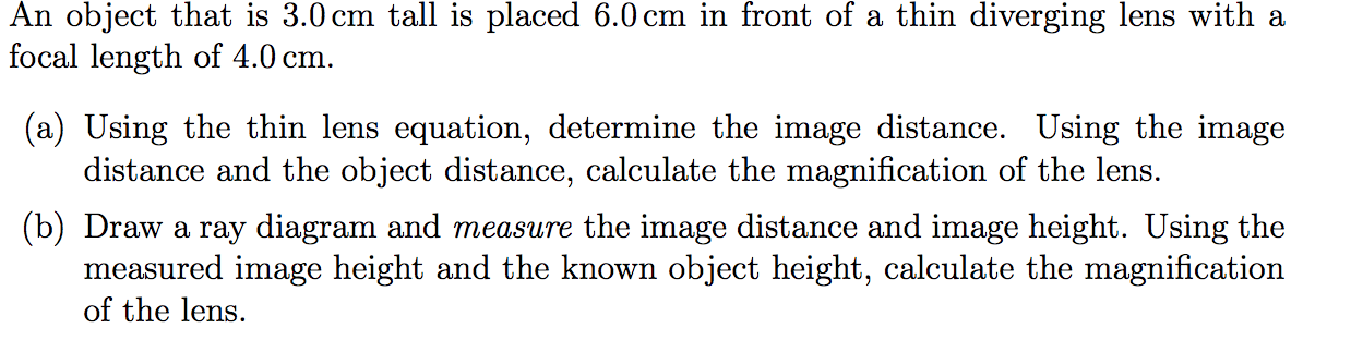 Solved Draw the ray diagrams at 1:1 scale, using a ruler. If | Chegg.com
