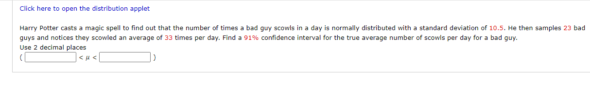 Solved Click here to open the distribution applet Harry | Chegg.com