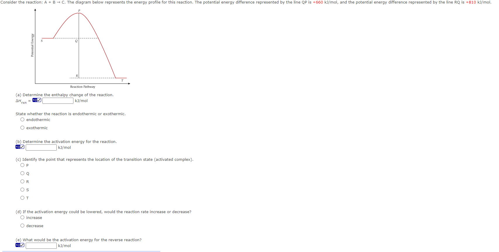 [Solved]: (a) Determine the enthalpy change of the reactio