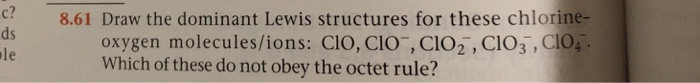 Solved 8.51 Write Lewis structures that obey the octet rule | Chegg.com