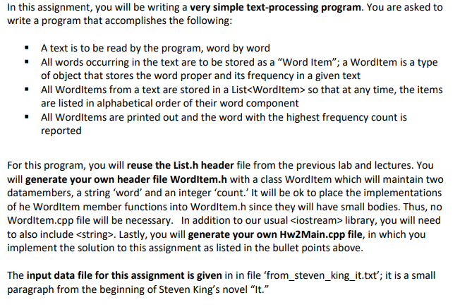 Solve in C++ List.h: #ifndef LIST_H #define | Chegg.com