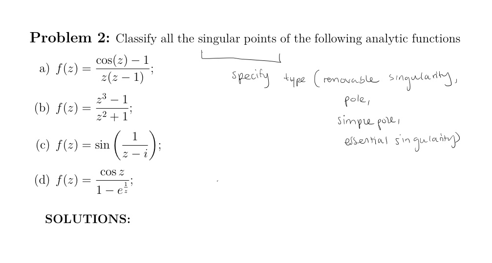 Solved Please find the singular point AND specify the type | Chegg.com